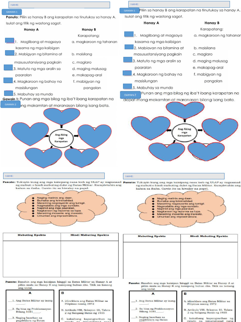 Activity Filipino at AP 6 | PDF
