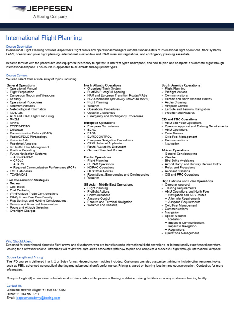 International Flight Planning Essentials | PDF | Transport | Aerospace