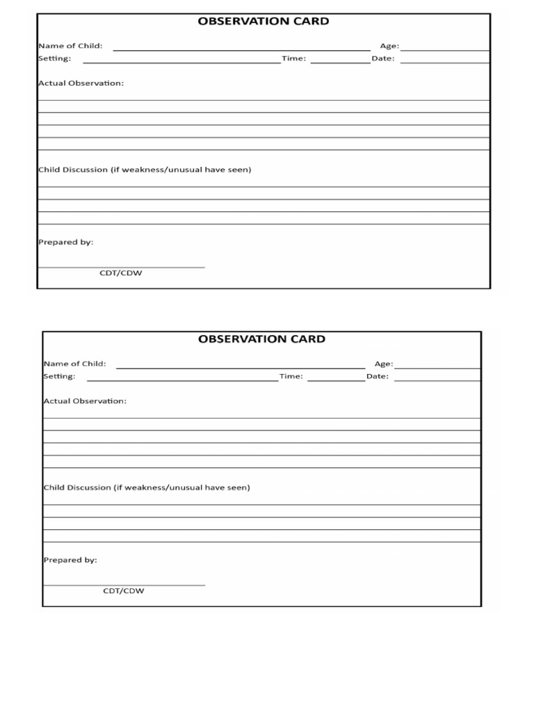 Observation CArd | PDF