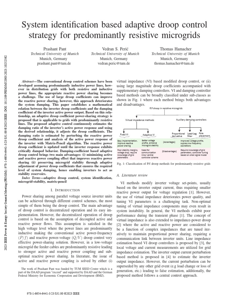 Adaptive Droop Control for Resistive Microgrids | PDF | Power Inverter ...