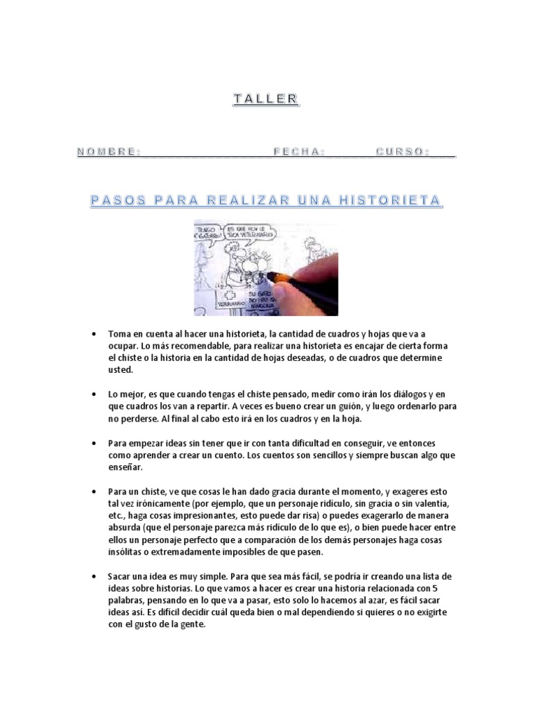 Pasos para Realizar Una Historieta 1 | PDF