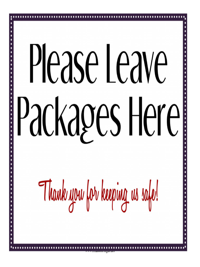 Leave Packages Here Sign | PDF