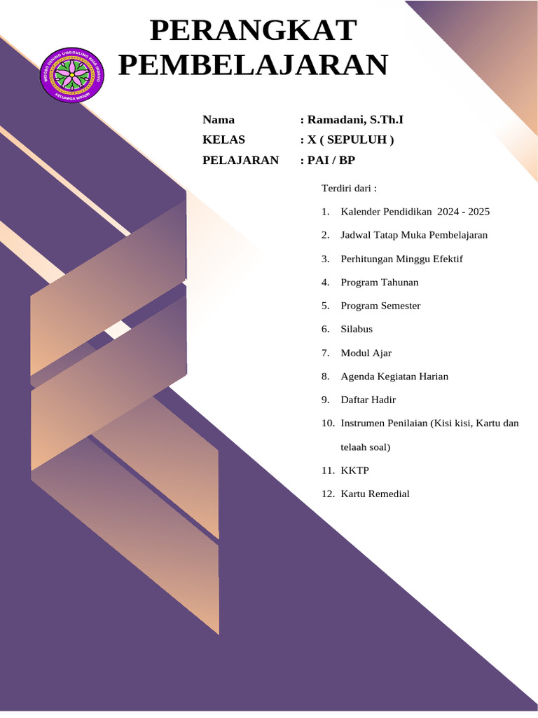 1. Cover Perangkat Pembelajaran (1) | PDF