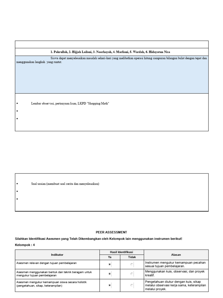 LK Modul 4 KP4 Asesmen PM. Kelompok 3 | PDF