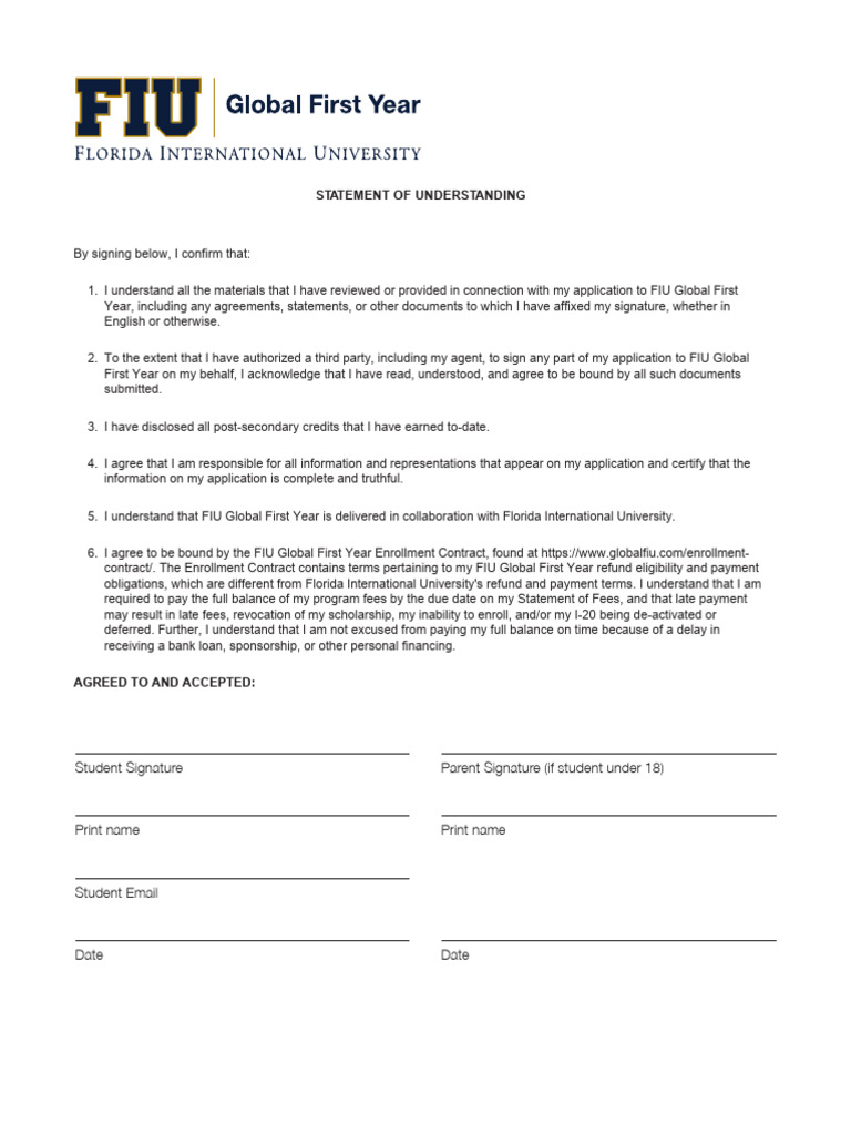 FIU FORM Statement-Of-Understanding LTR LR | PDF
