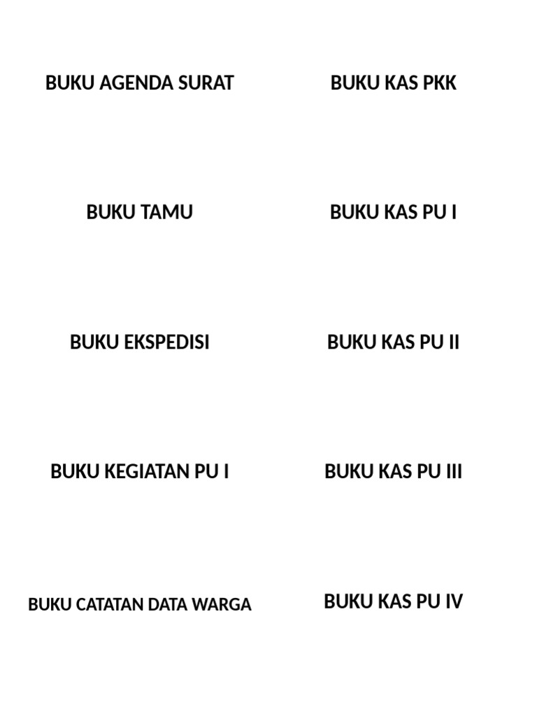 Label Buku PKK | PDF