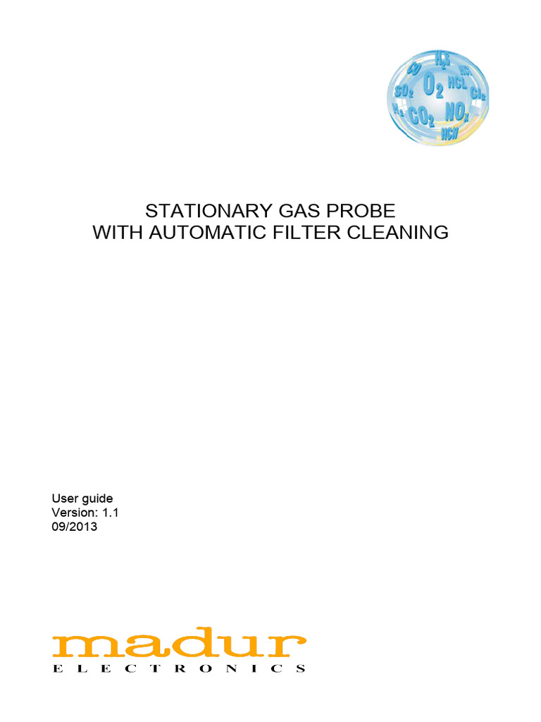 Stationary Gas Probe User Guide | PDF | Valve | Thermocouple