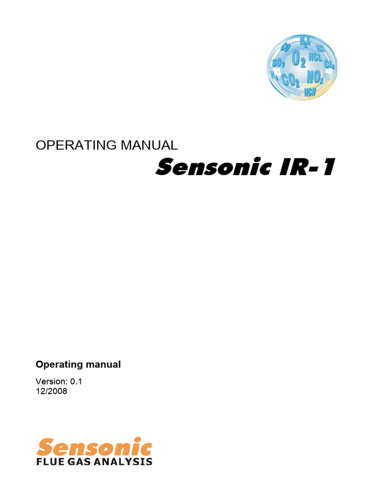 Sensonic IR-1 Gas Analyser Manual | PDF | Pressure Measurement | Icon ...