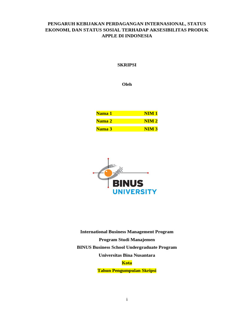 Template Penulisan Skripsi - BINUS Business School Undergraduate ...