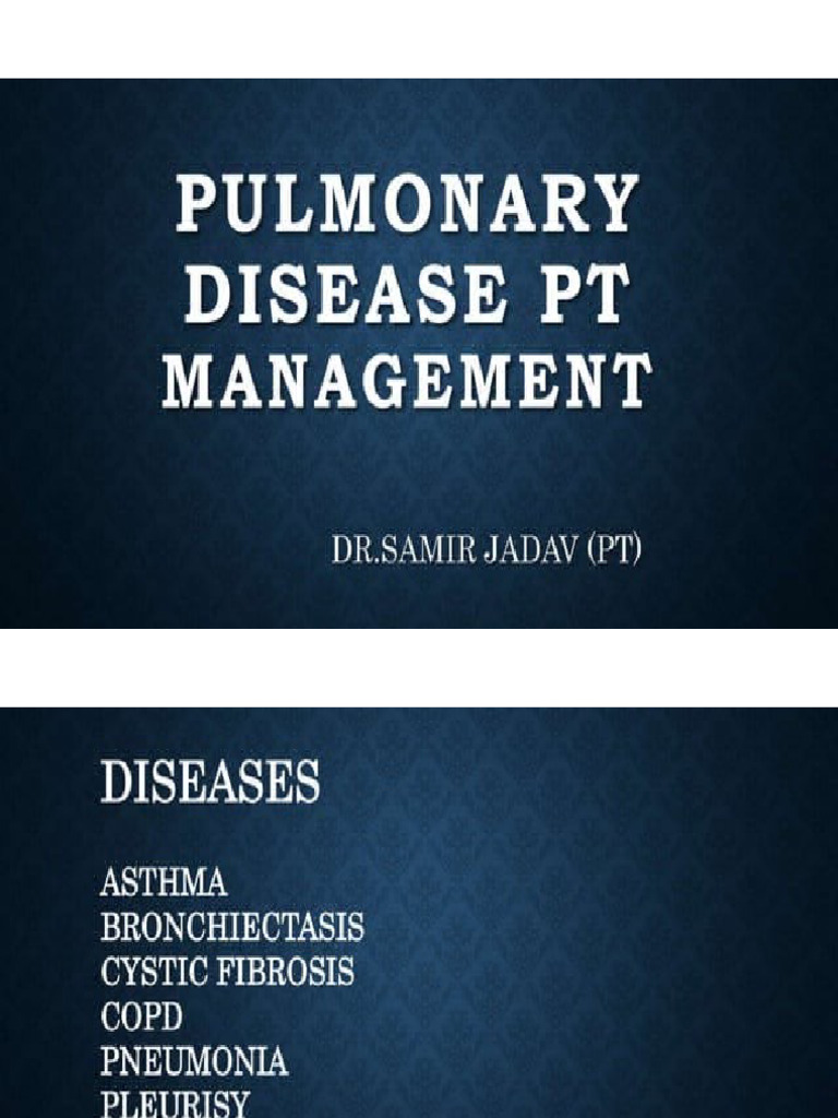 Common Pulmonary PT Management | PDF