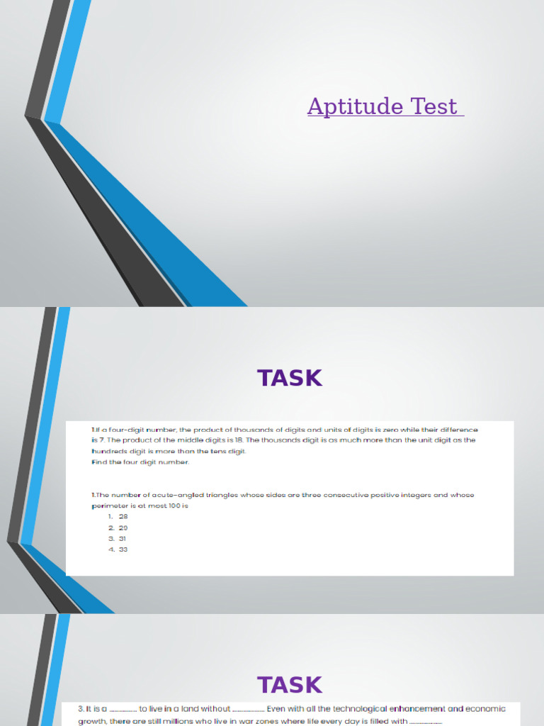 Aptitude Test Introduction | PDF