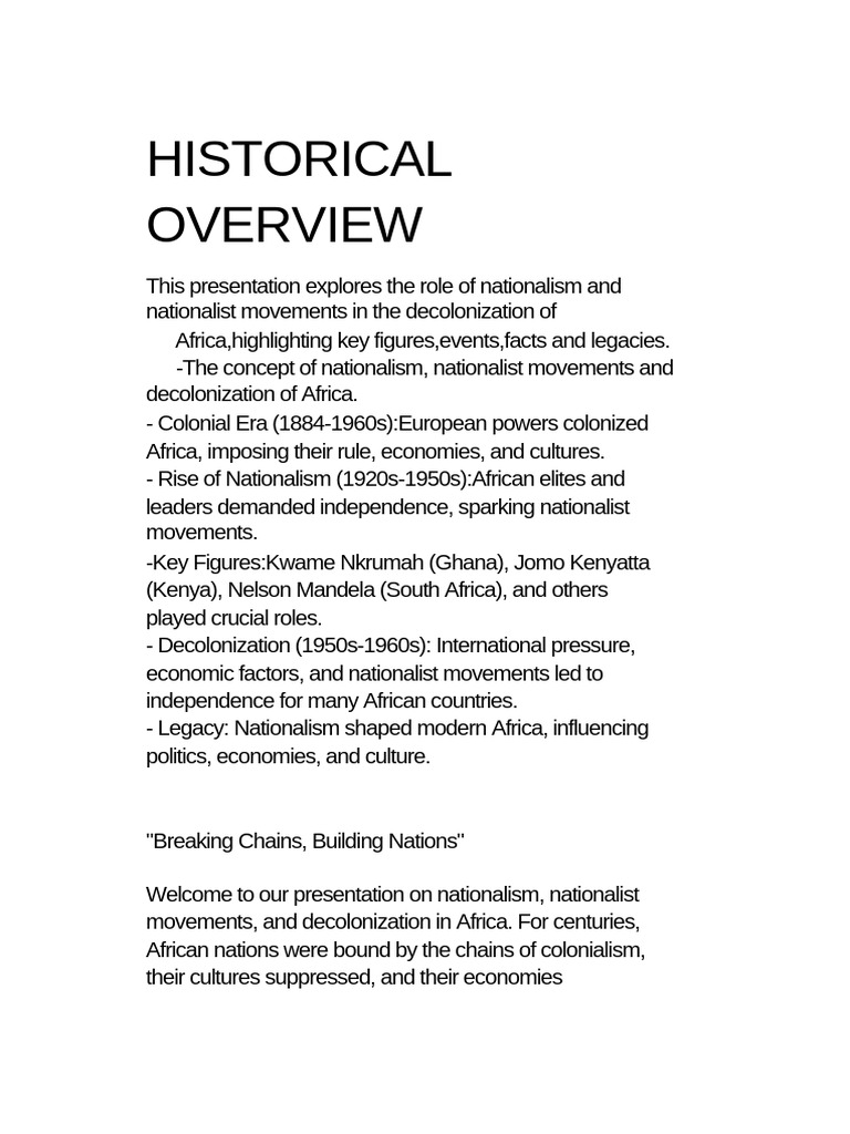 Nationalism, Nationalist Movements and Decolonization of Africa | PDF ...