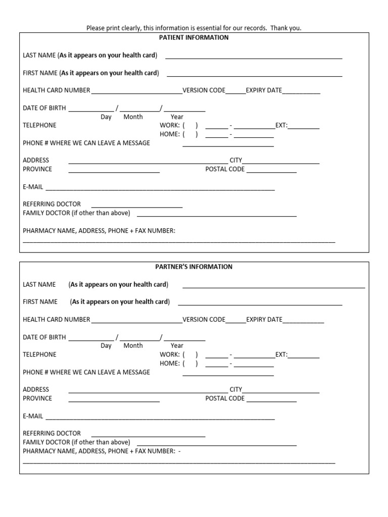 Patient Registration Form | PDF