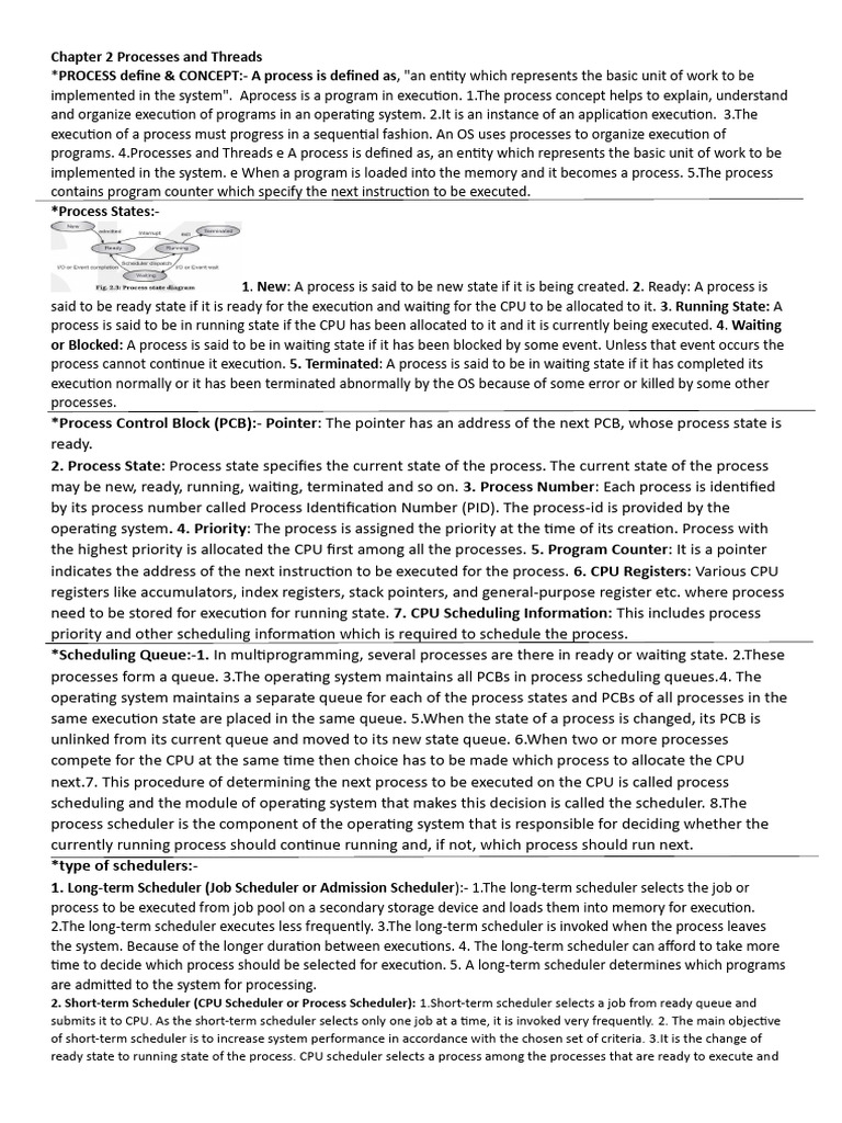 Chapter 2 Processes and Threads | PDF | Thread (Computing) | Process (Computing)
