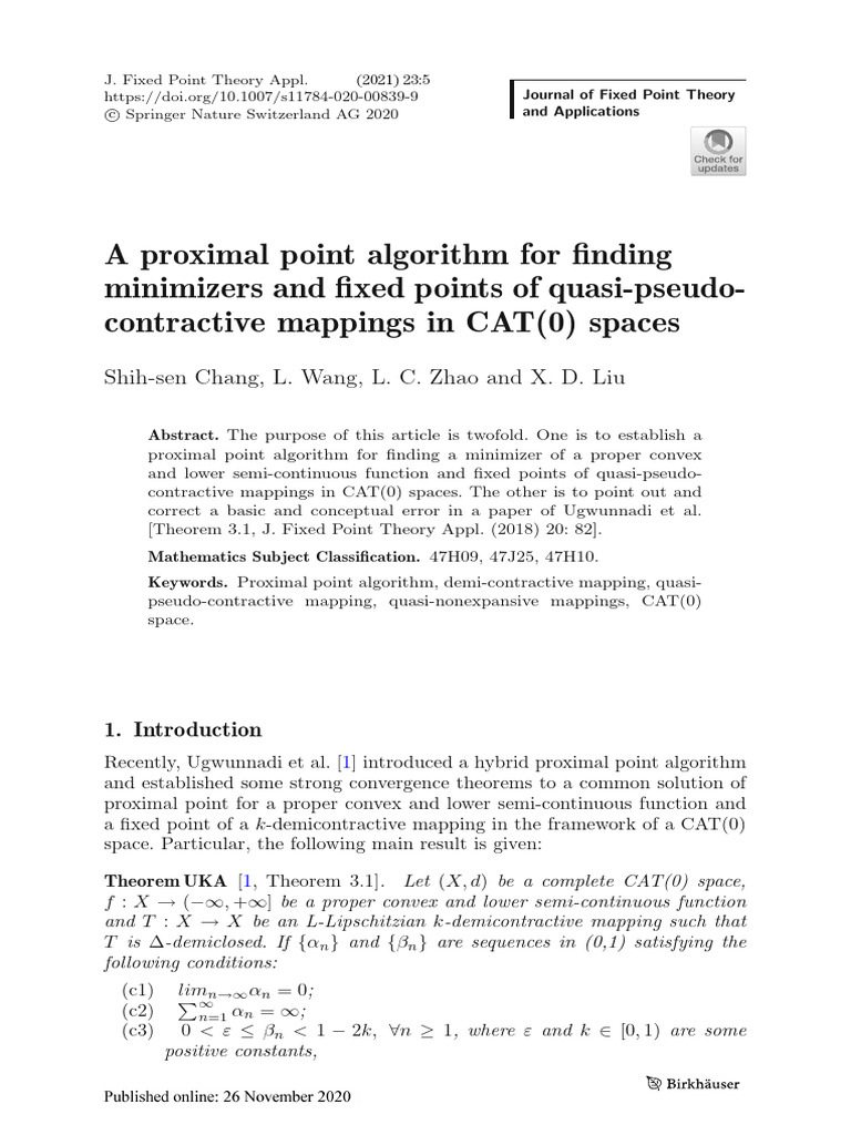 A Proximal Point Algorithm For Finding Minimizers and Fixed Points of Quasi-Pseudo-Contractive ...