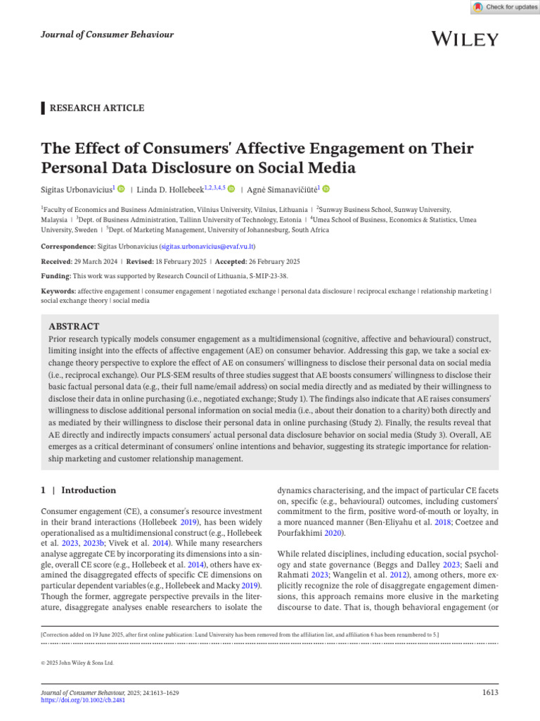 J of Consumer Behaviour - 2025 - Urbonavicius - The Effect of Consumers ...