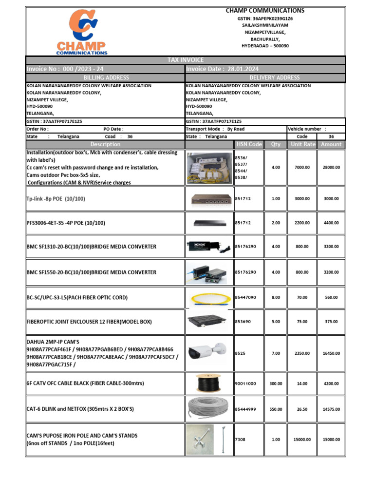 Invoice No-11 (KNR Colony) | PDF
