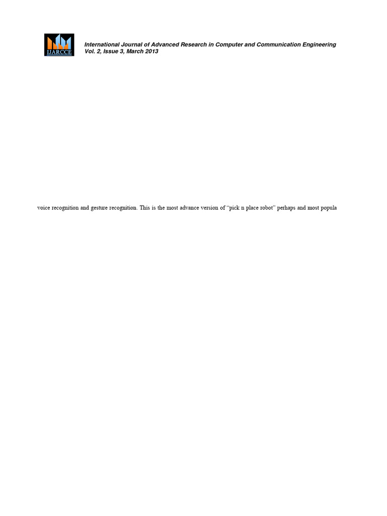 Haptic Robotic Arm Using Voice and Gestu | PDF | Speech Recognition ...