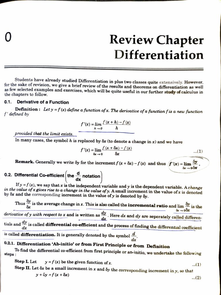 Basic Differentiation Notes | PDF