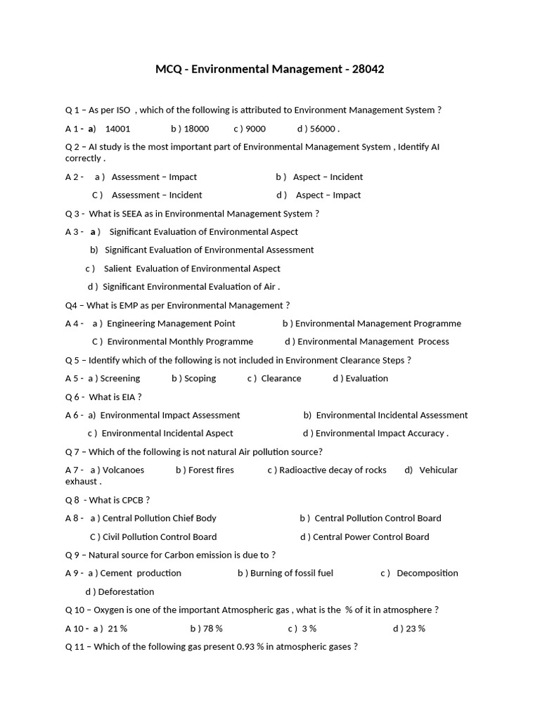 Environment Management | PDF | Atmosphere Of Earth | Atmosphere