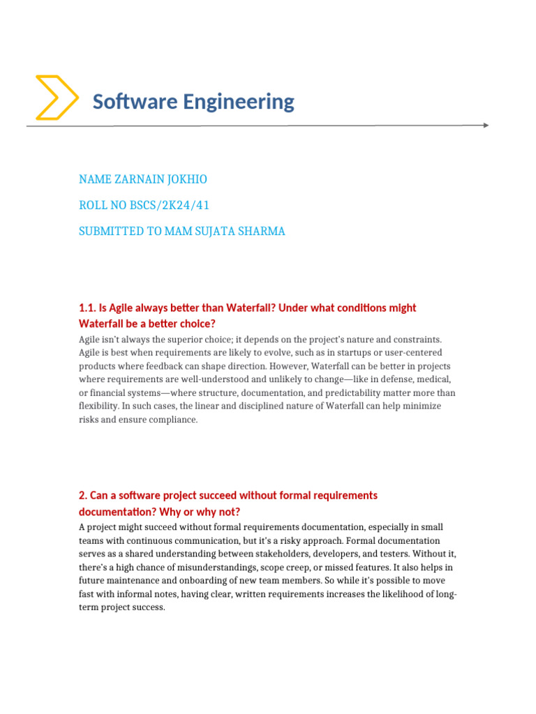 Zarnain Jokhio (41) Software Engineering | PDF | Software Development Process | Software