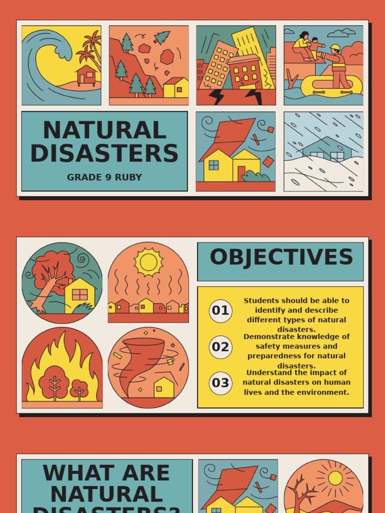 Natural Disasters Science Educational Presentation in Yellow Orange and ...