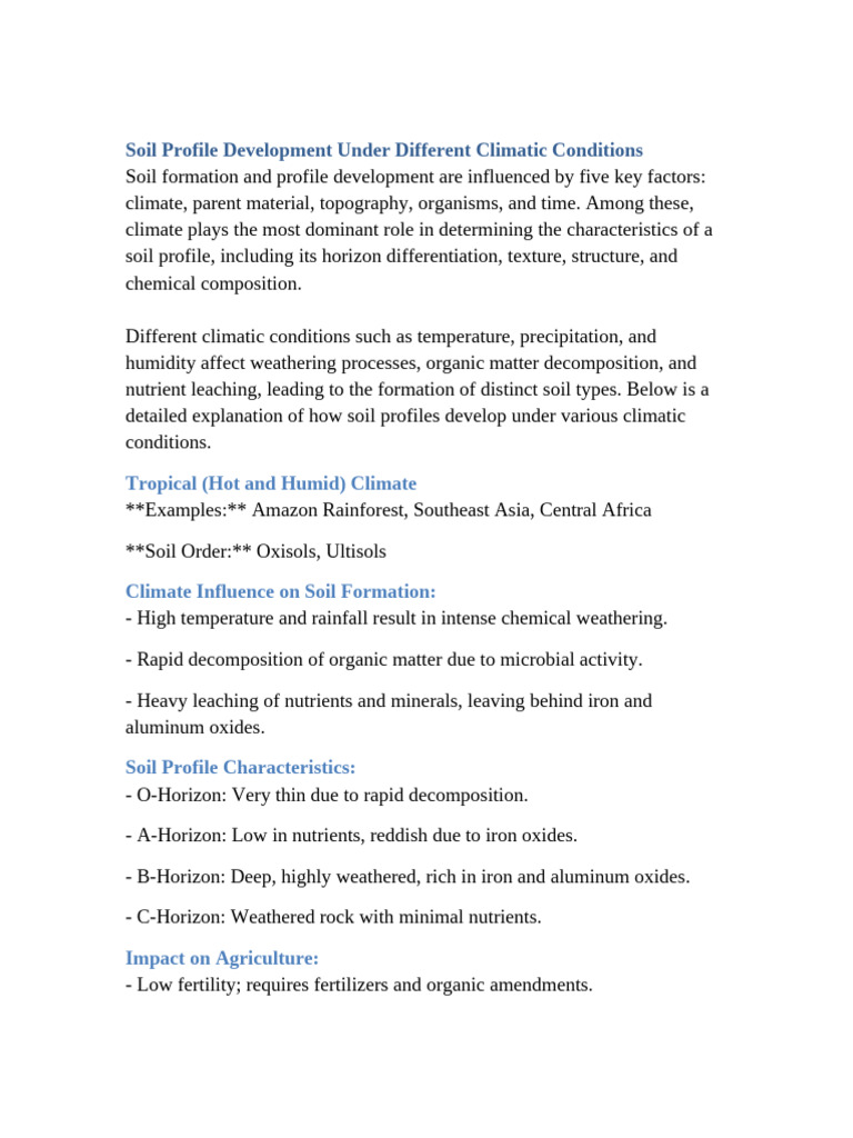 Final Soil Profile Development | PDF | Soil | Weathering