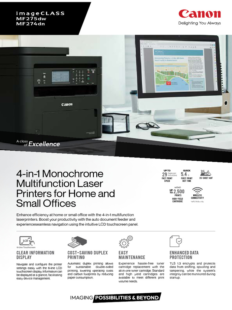 Canon MF274-275 2ppBrochure FA (4) | PDF | Fax | Printer (Computing)