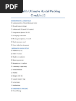 College Hostel Essentials Checklist | PDF