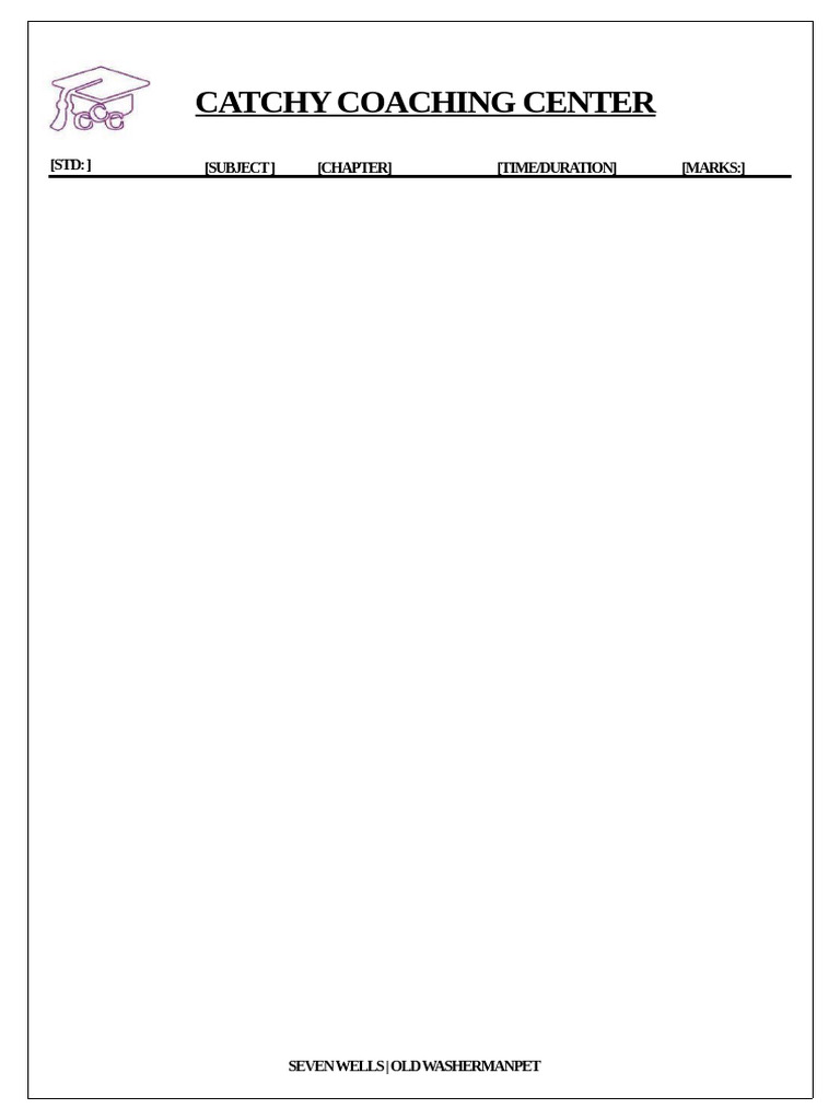 Question Paper Template CCC | PDF