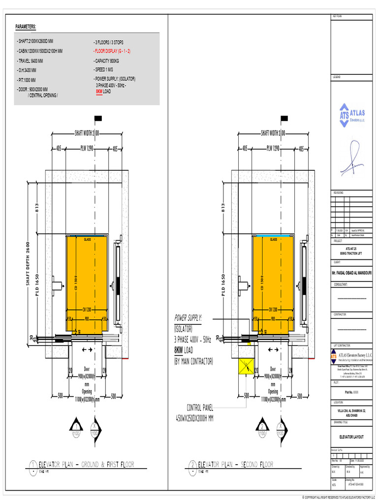 Ats.447.25 - Faisal Obaid Al Mansouri - Elevator Layout - r00 | PDF ...
