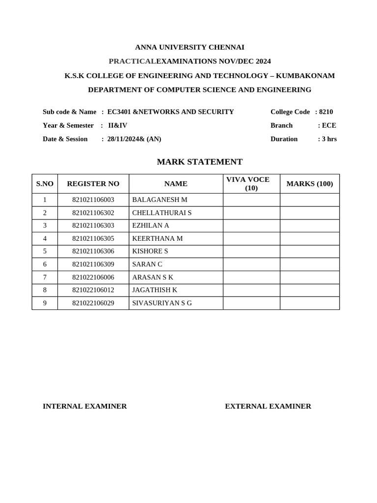 Mark Statement | PDF
