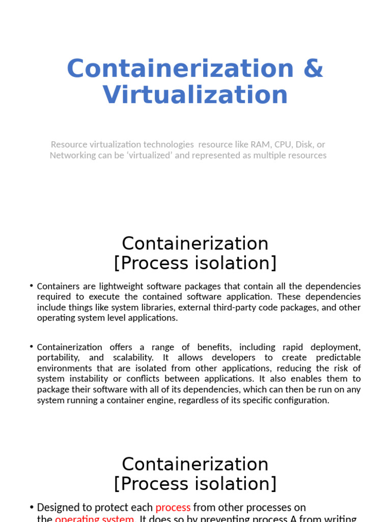 Containerization vs. Virtualization Explained | PDF | Virtualization ...