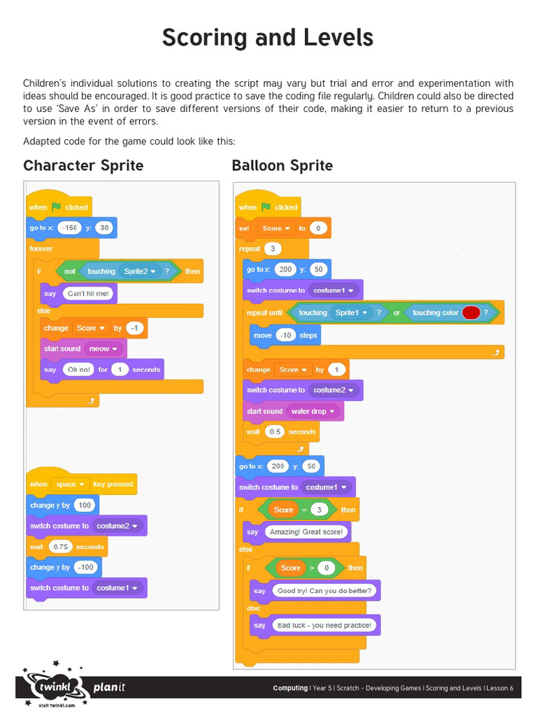 Scoring and Levels Adult Guidance | PDF