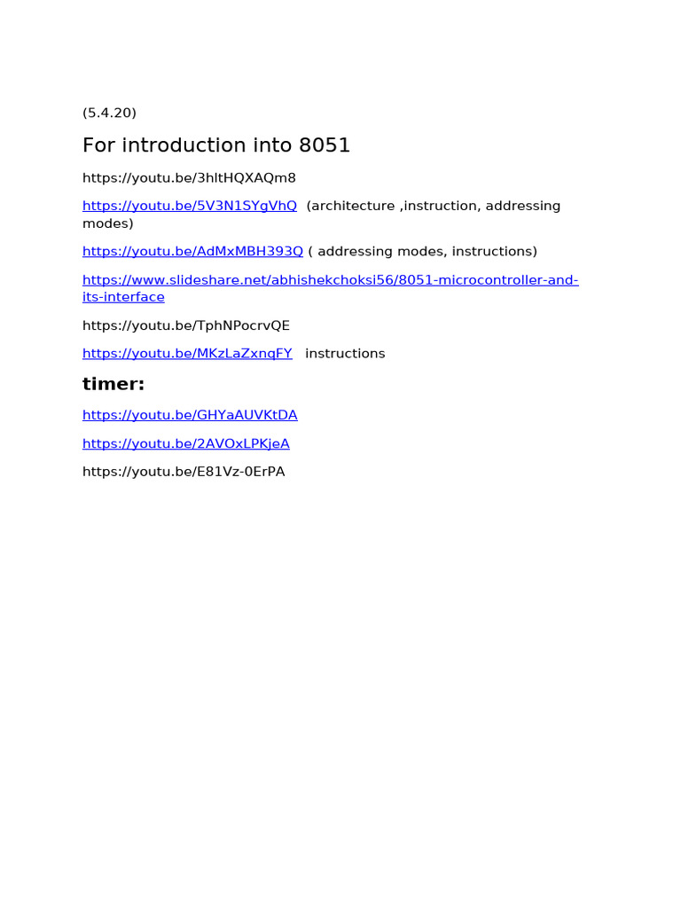 8051 & Timer Links | PDF