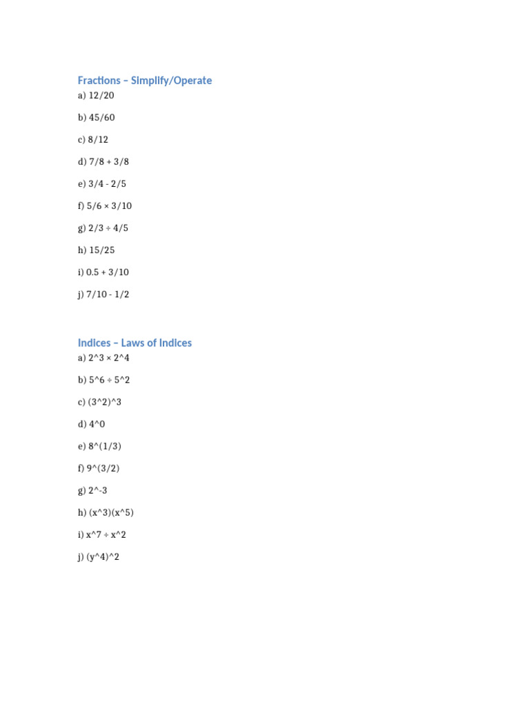 Math Diagnostic Test | PDF