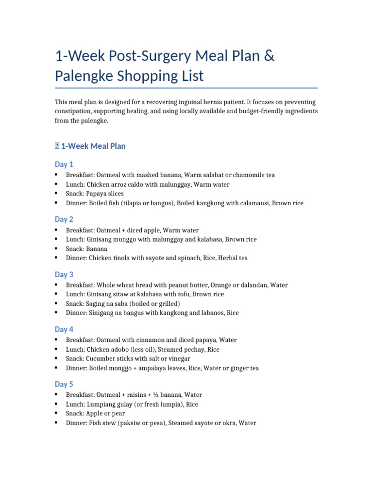 Kalabasa in Post-Surgery Meal Plan | PDF | Western Cuisine | Food And Drink