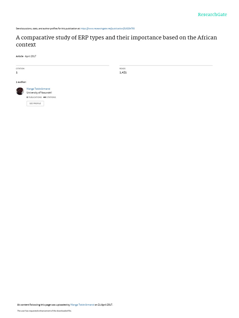 Armand & Roger (2017) A Comparative Study of ERP Types and Their ...