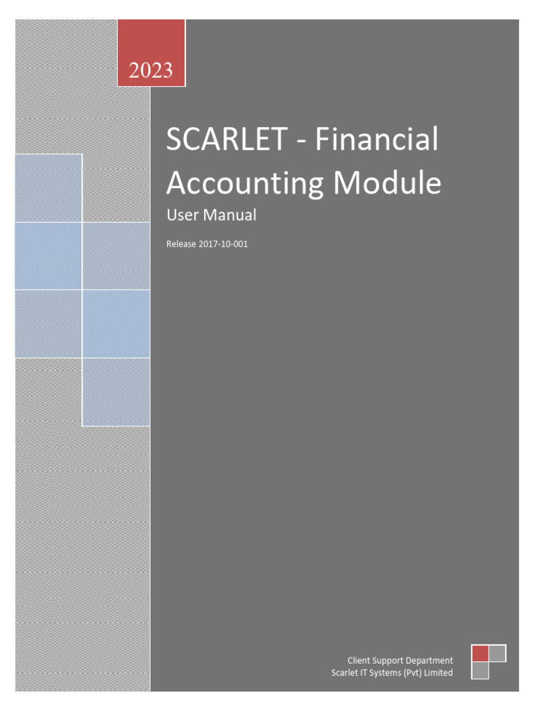 SCARLET Financial Accounting User Manual | PDF | Debits And Credits | Taxes