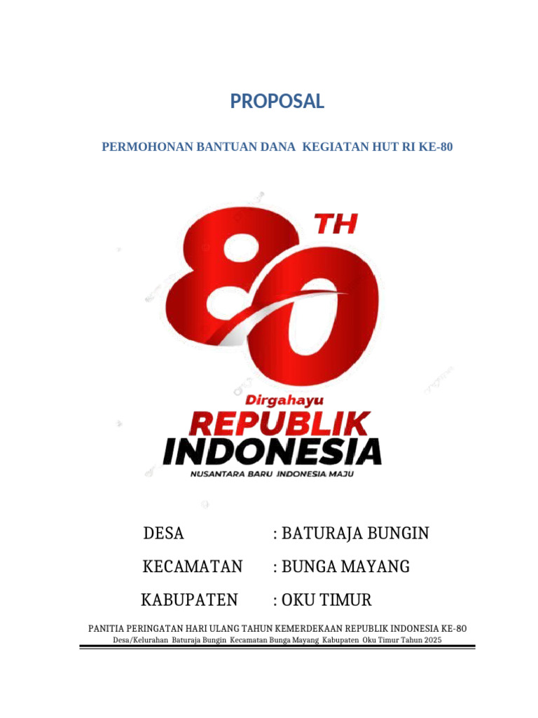 Proposal Bantuan HUT RI ke-80 Baturaja | PDF