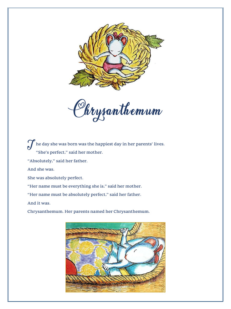 Chrysanthemum: A Tale of Self-Acceptance | PDF