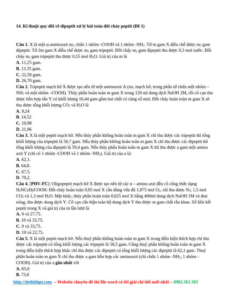 Ki Thuat Quy Doi Ve Dipeptit Xu Ly Bai Toan Dot Chay Peptit de 1 File ...