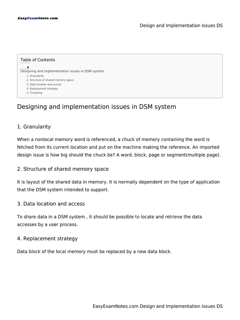 Design and Implementation Issues DS | PDF