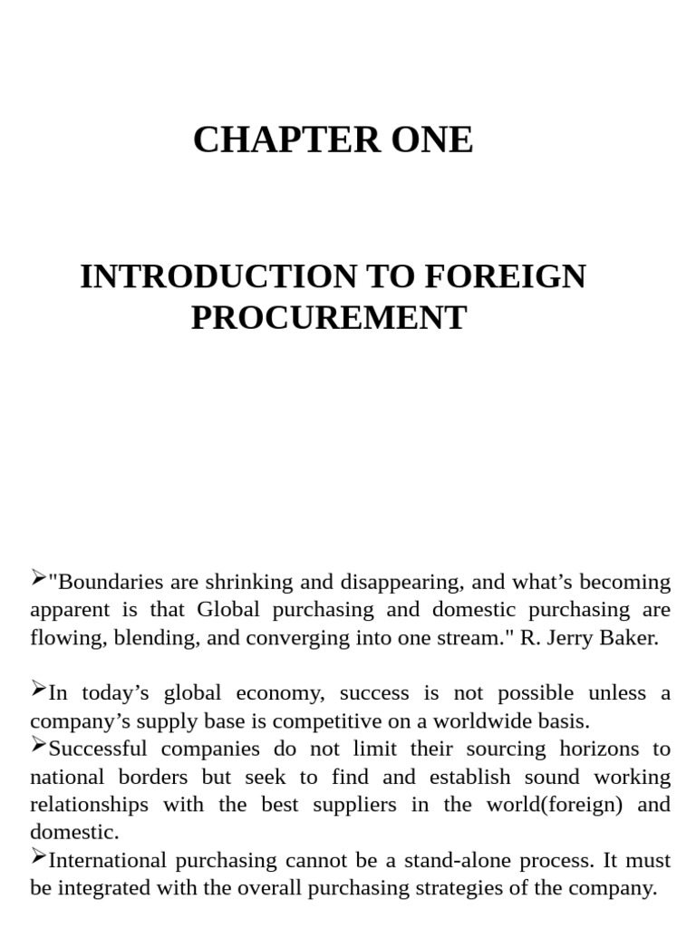 Understanding Foreign Procurement | PDF | Outsourcing | Procurement