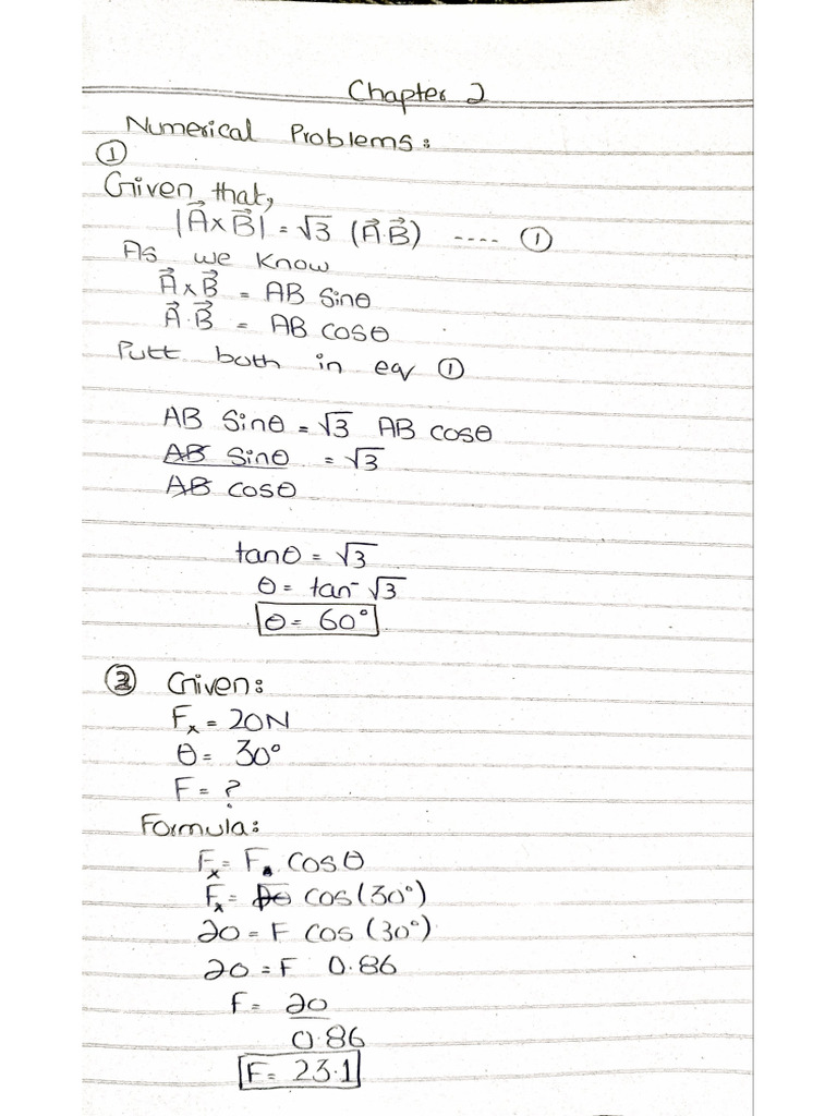 Physics Chapter-2 Numerical | PDF