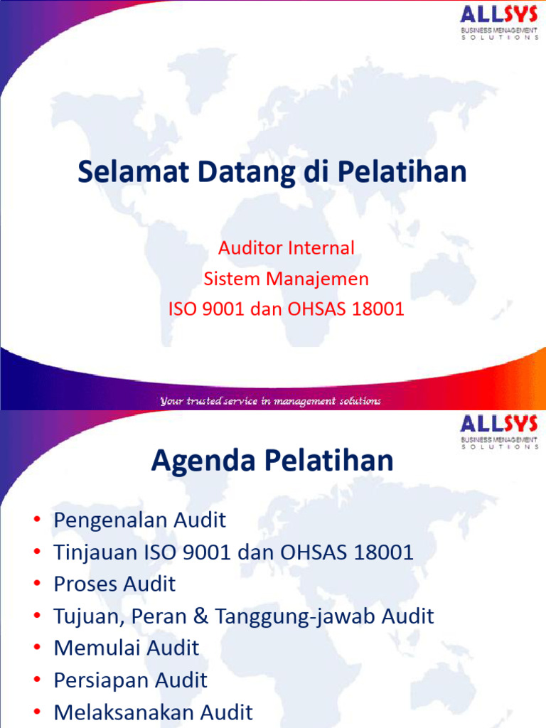 Pelatihan Auditor Internal ISO 9001 & OHSAS | PDF