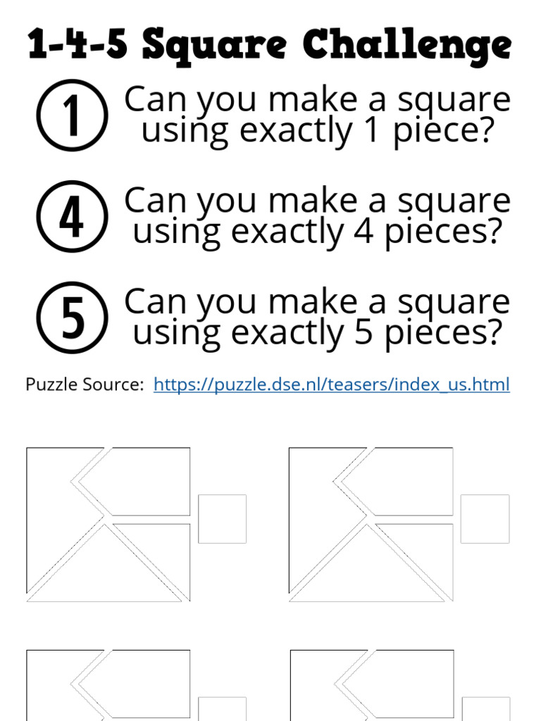 1-4-5 Square Challenge Solutions | PDF