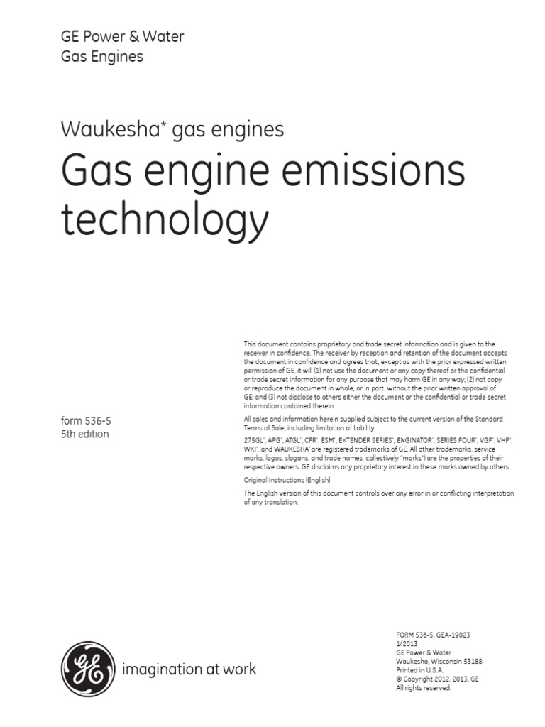 536-5 Gas engine emissions technology | PDF | Combustion | Exhaust Gas