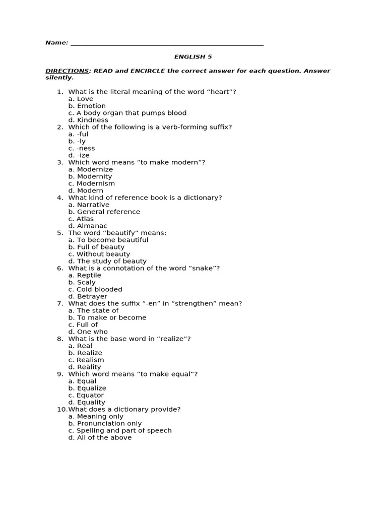 Week 3 - Q1 - English Quizzes | PDF | Languages | Foreign Language Studies
