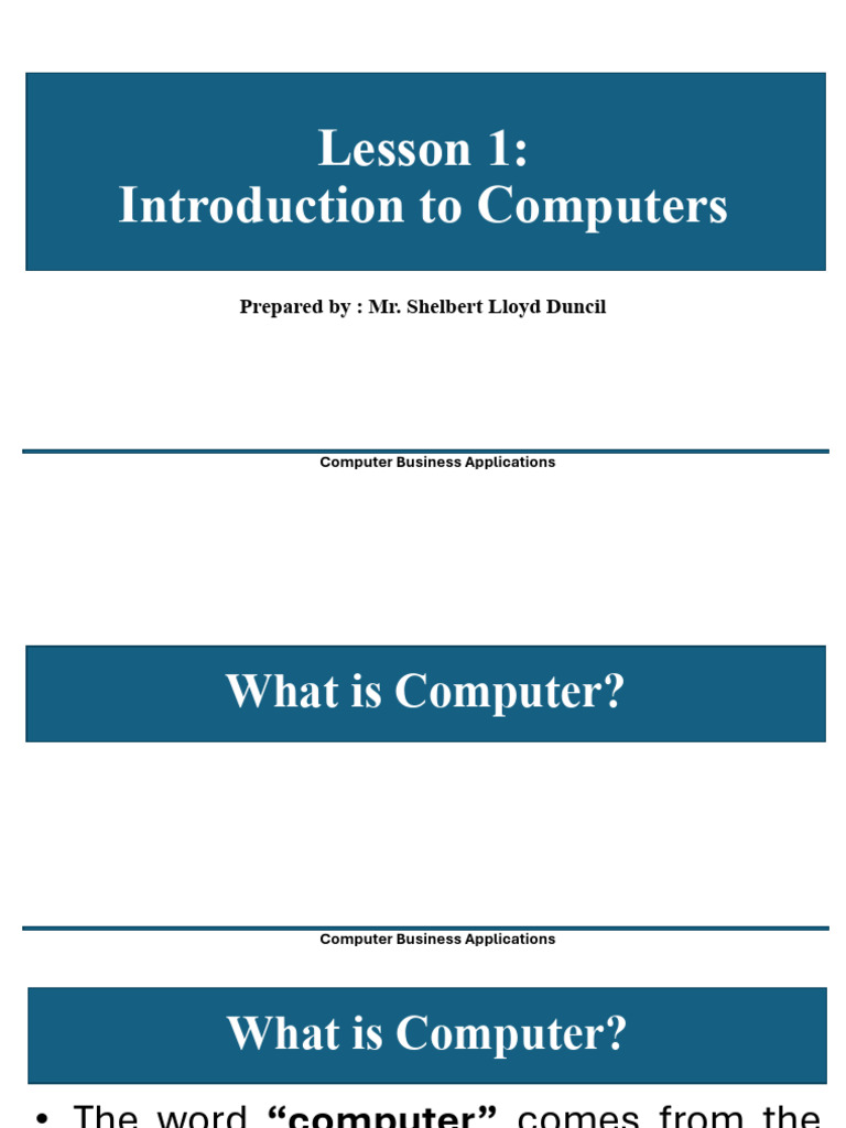 Introduction to Computer Basics | PDF | Computer Keyboard | Computer ...